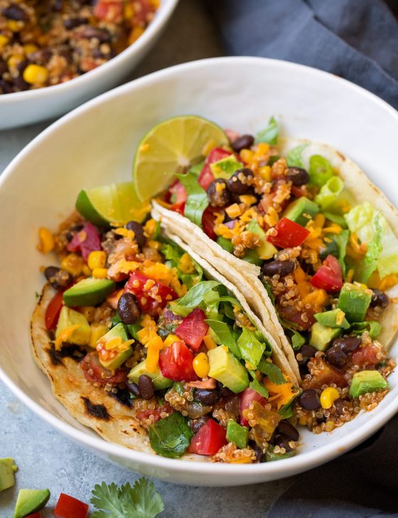 Vegetarian Tacos (with Roasted Veggies & Black Beans!) - Cooking Classy