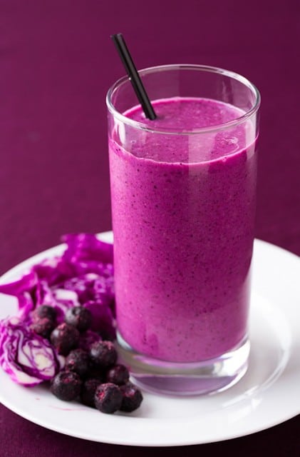 Cabbage and Berry Purple Smoothies - Cooking Classy