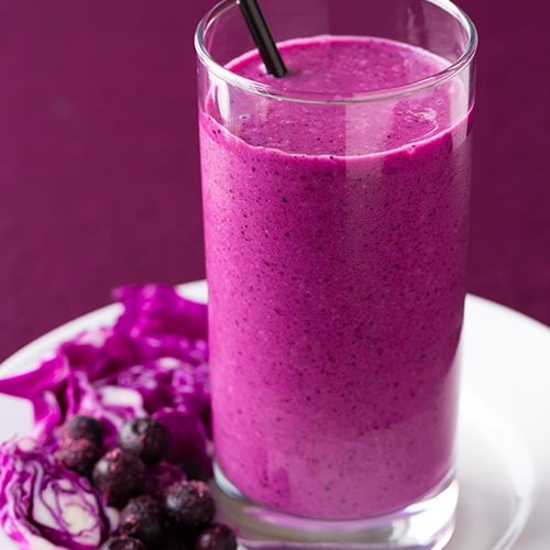 Cabbage and Berry Purple Smoothies - Cooking Classy