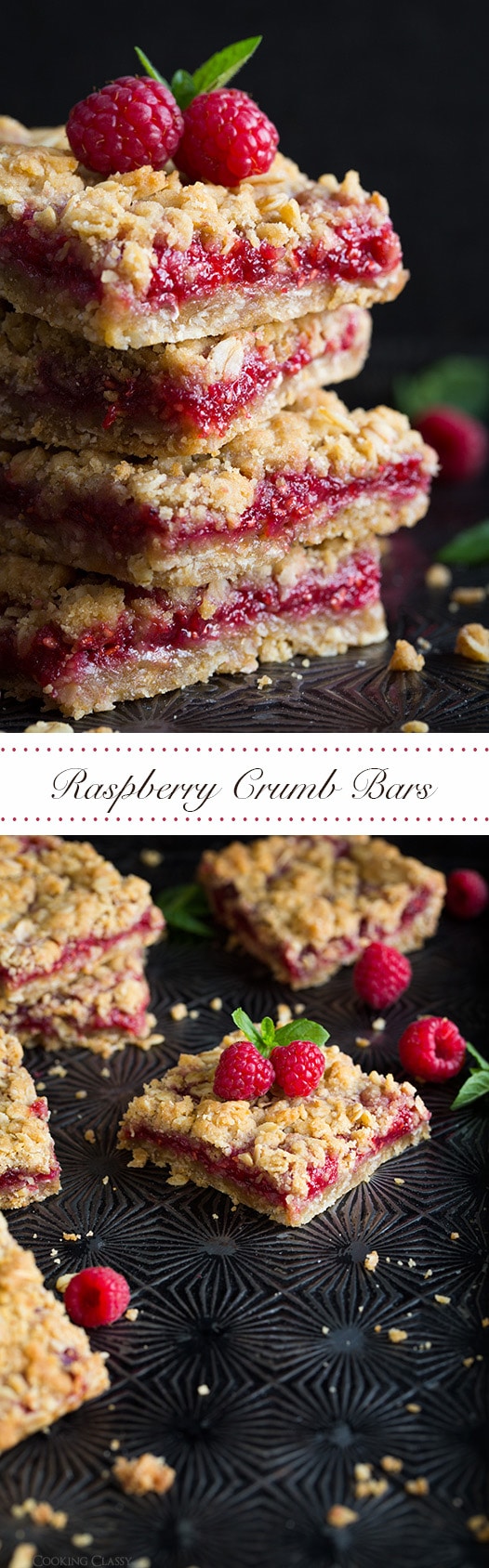 Raspberry Bars (with Oatmeal Crumble Topping!) - Cooking Classy
