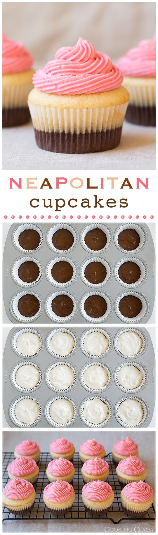 Neapolitan Cupcakes (Unique Cupcakes From Scratch!) - Cooking Classy