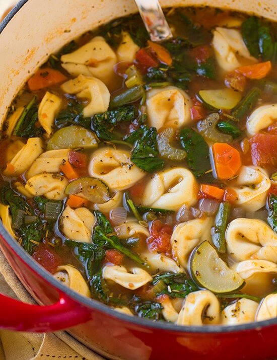 Creamy Tortellini Minestrone Soup - Cooking Classy