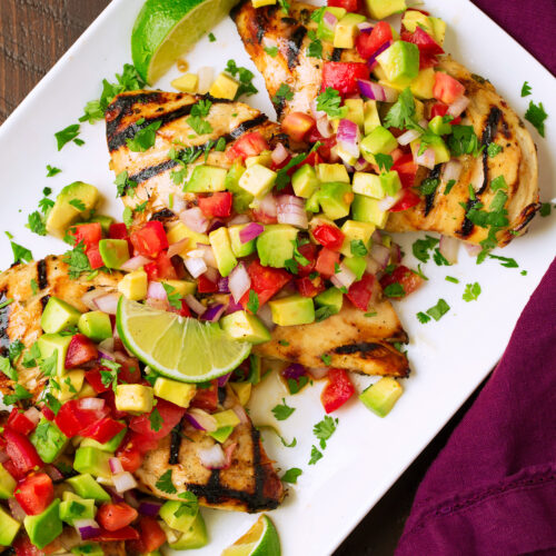 Cilantro-Lime Chicken with Avocado Salsa - Cooking Classy