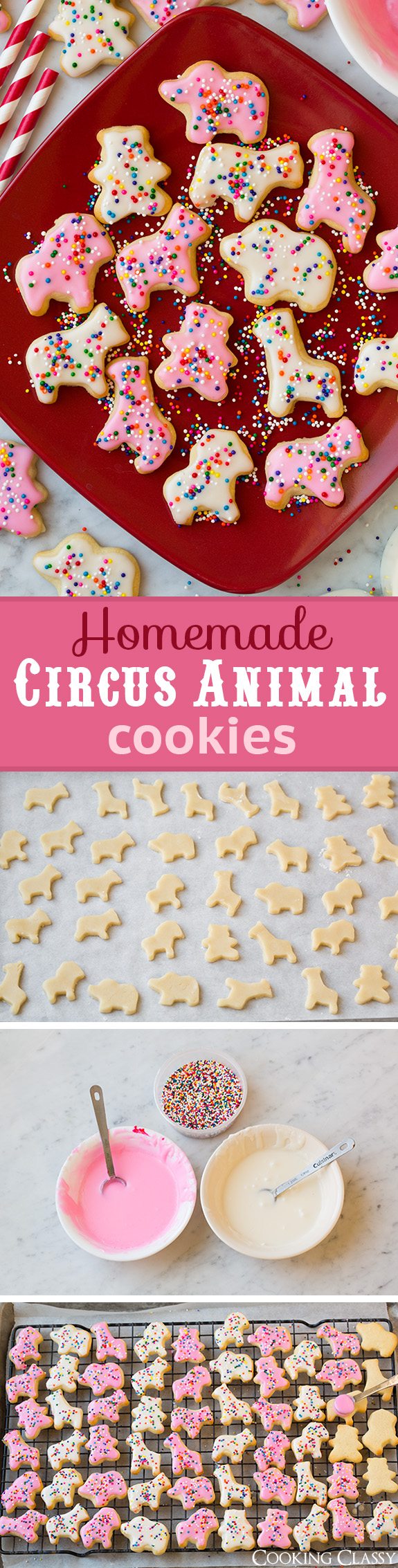 Homemade Frosted Circus Animal Cookies - Cooking Classy