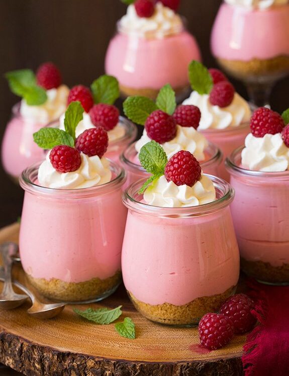 No Bake Cheesecake Mousse with Raspberry Sauce - Cooking Classy