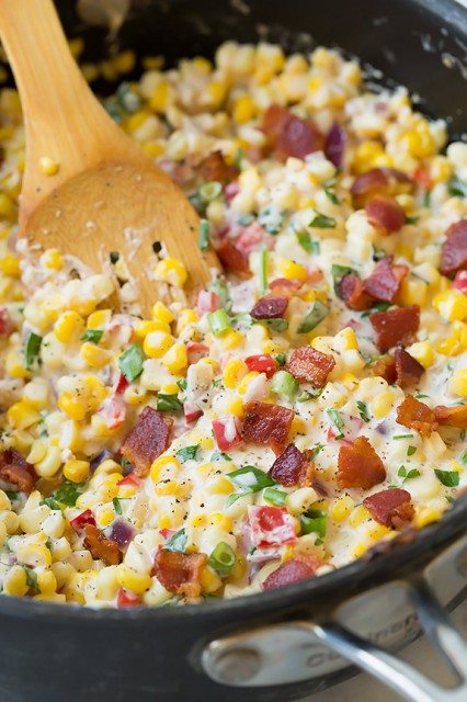 Creamy Confetti Corn with Bacon - Cooking Classy