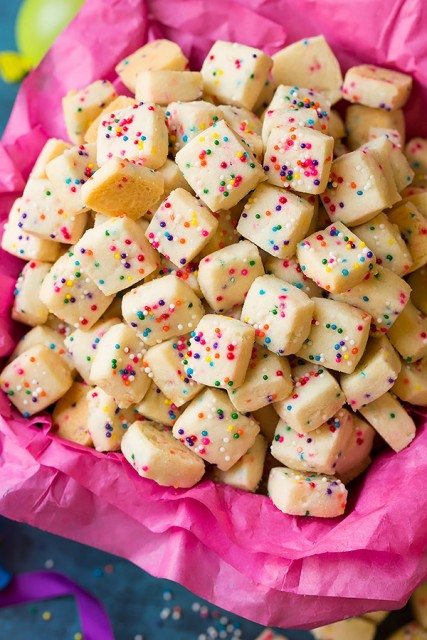 5 Ingredient Shortbread Bites with Funfetti! - Cooking Classy