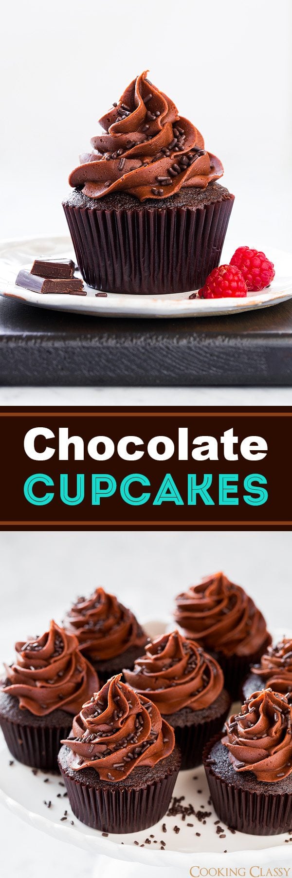 Chocolate Cupcakes (with Chocolate Cupcake Frosting) - Cooking Classy