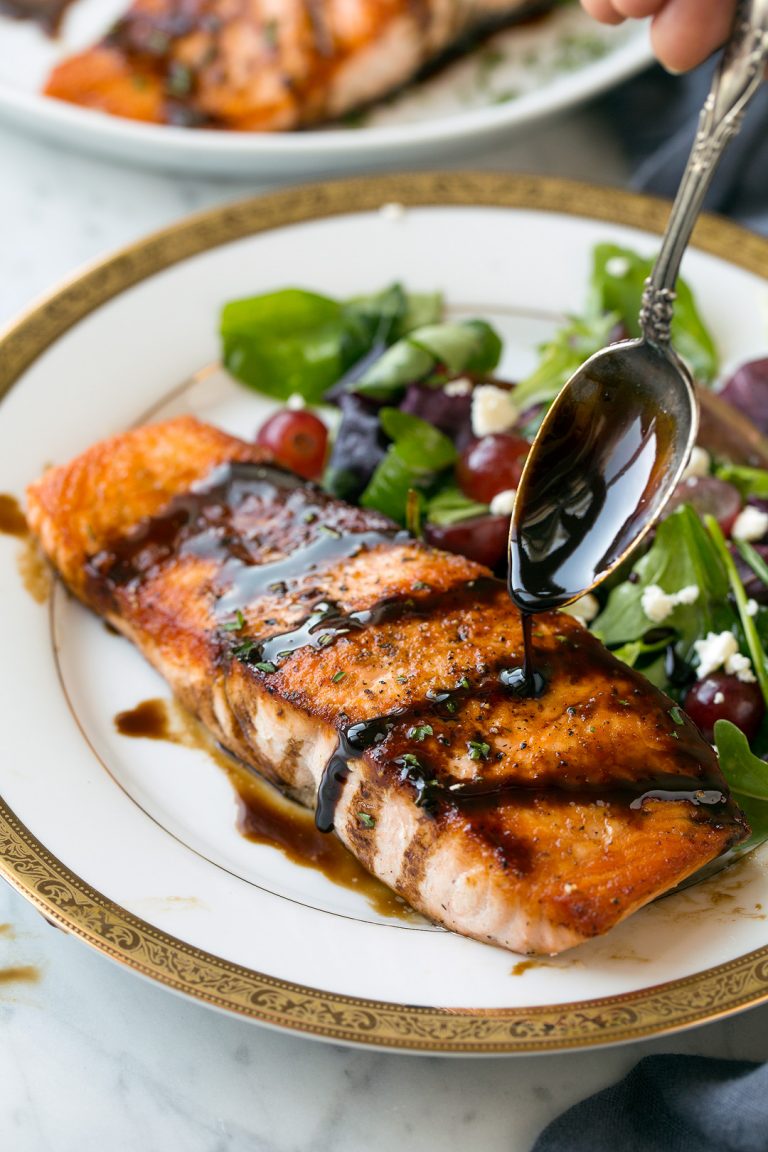 Balsamic Glazed Salmon (Homemade Balsamic Glaze!) - Cooking Classy