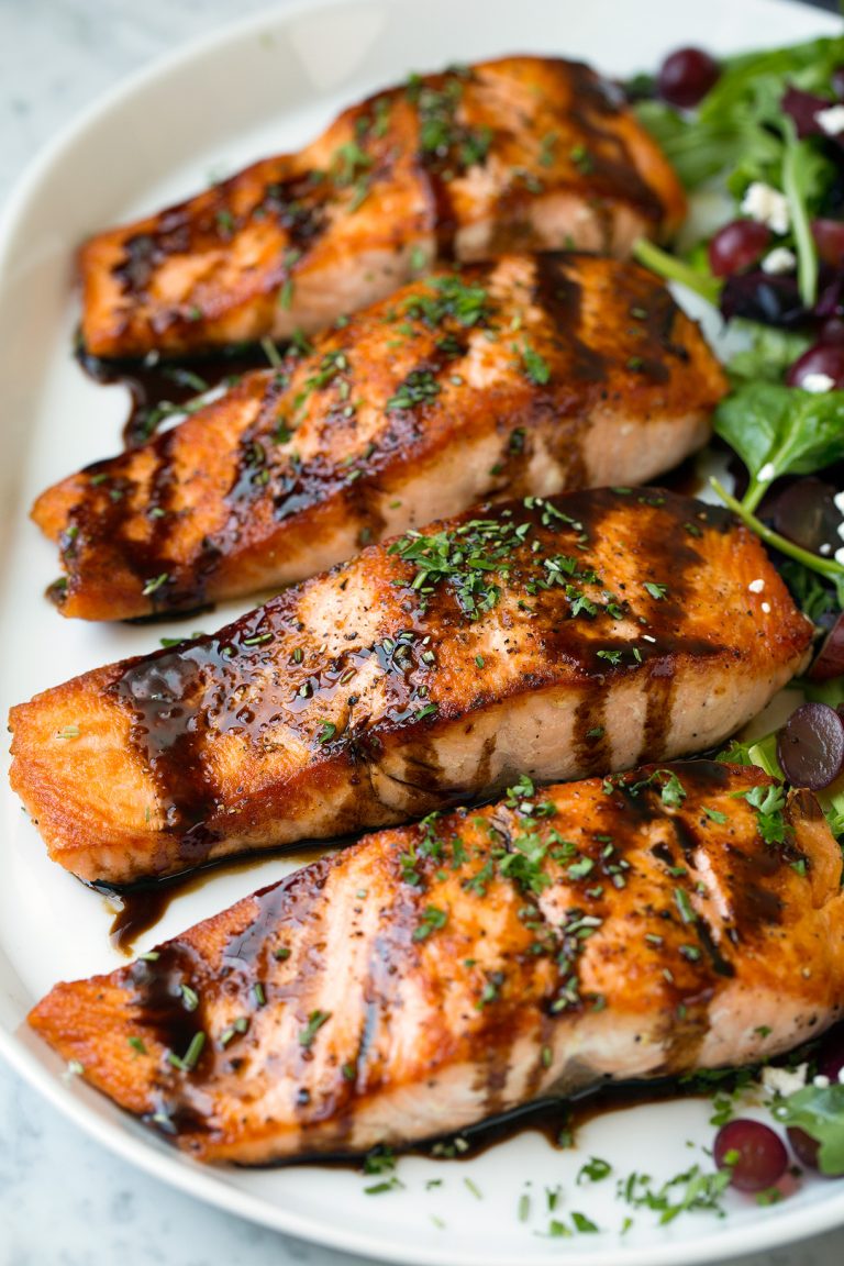 Balsamic Glazed Salmon (Homemade Balsamic Glaze!) - Cooking Classy