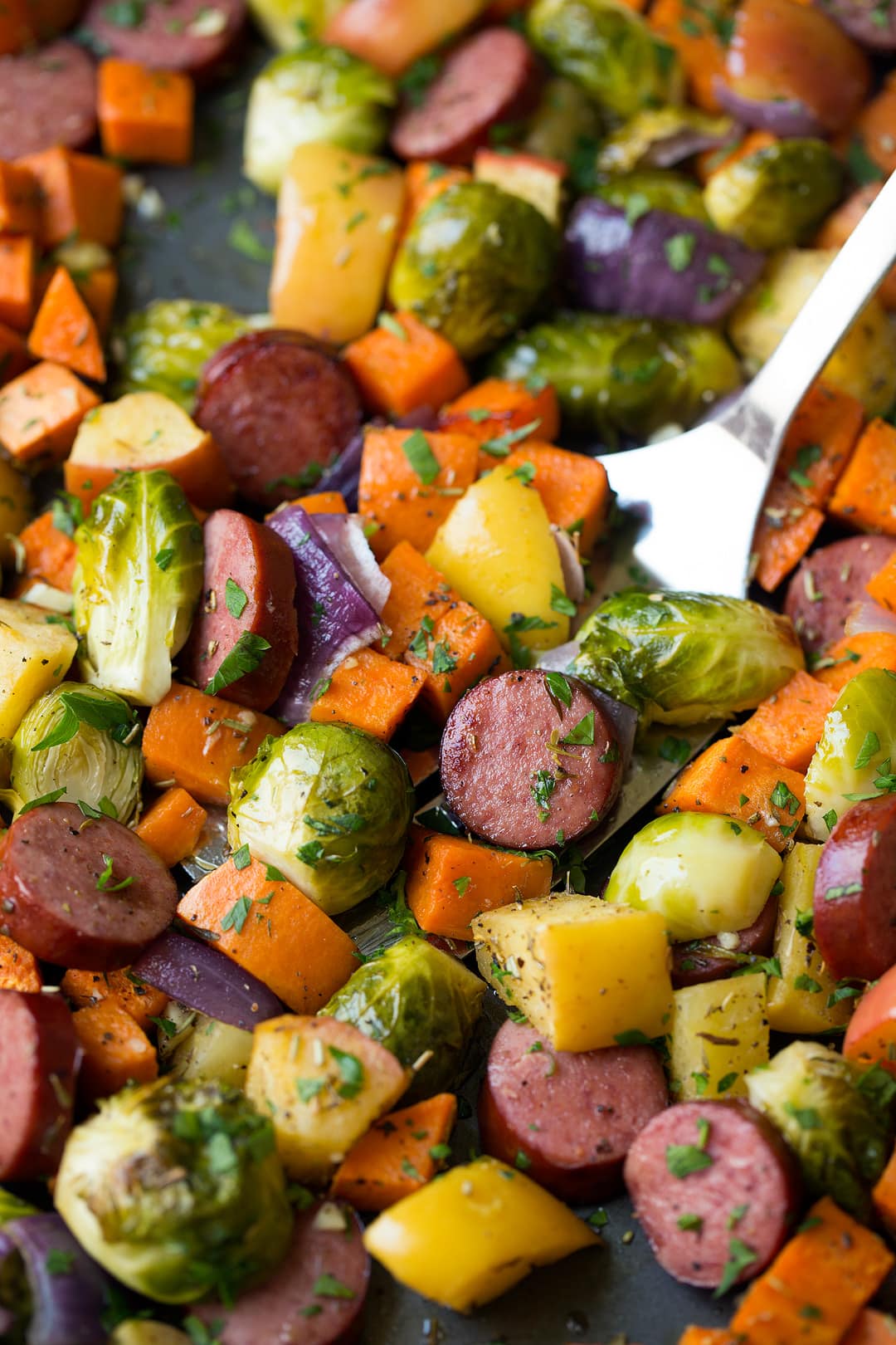 Autumn Sausage Veggie And Apple Sheet Pan Dinner Cooking Classy Autumn Sausage Veggie And Apple Sheet Pan Dinner Cooking Classy