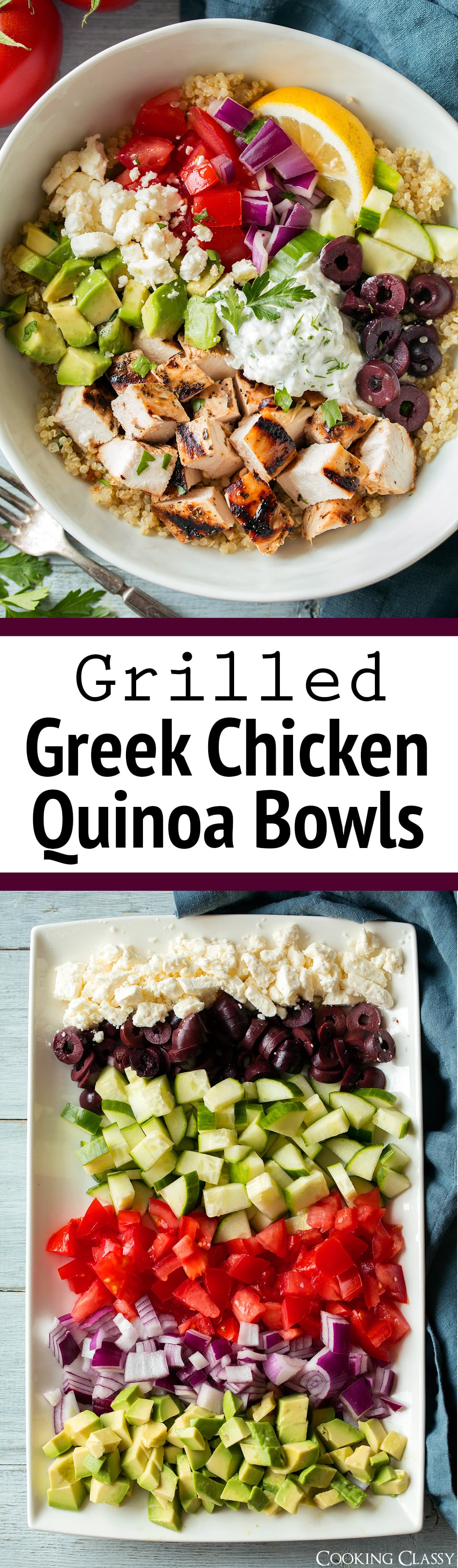 Quinoa Bowls (with Grilled Greek Chicken & Tzatziki!) - Cooking Classy Quinoa Bowls (with Grilled Greek Chicken & Tzatziki!) - Cooking Classy