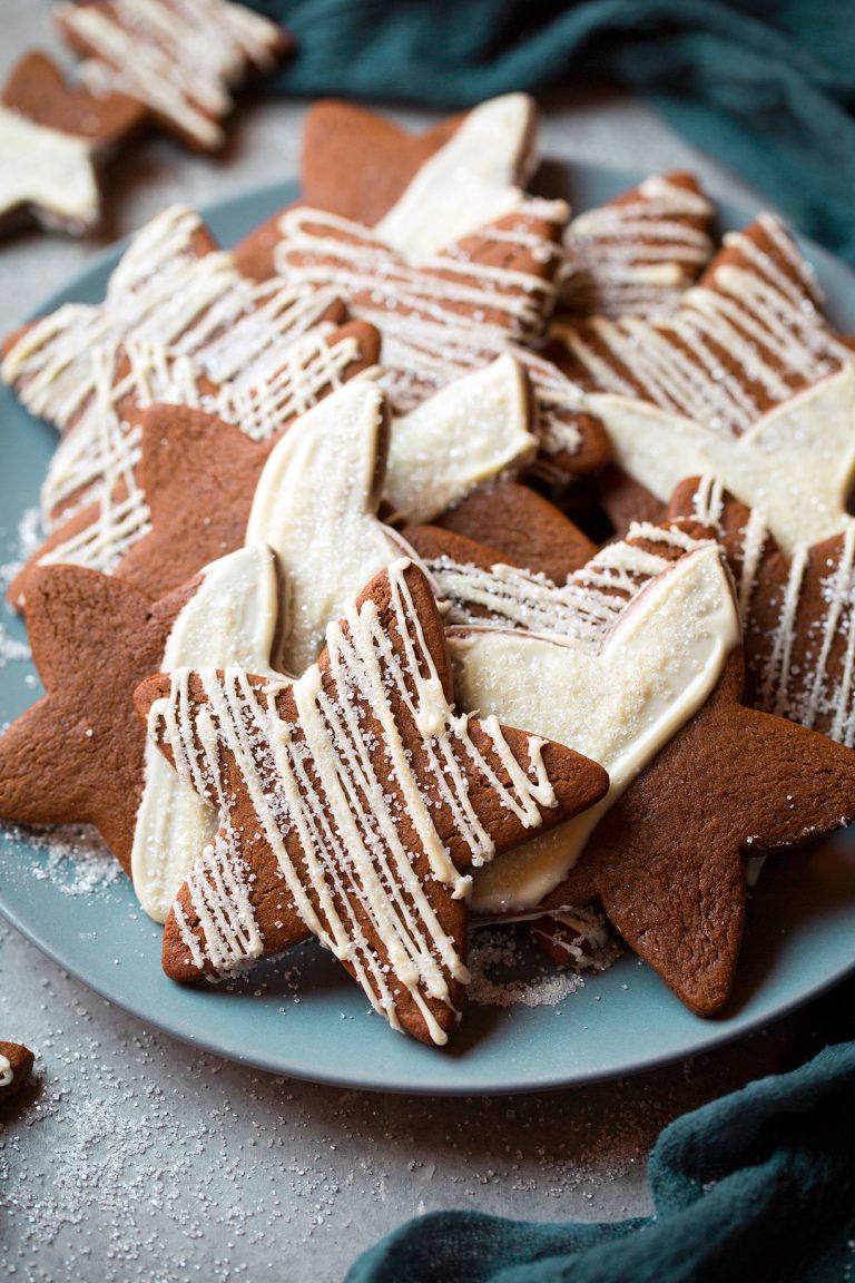 White Chocolate Gingerbread Star Cookies - Cooking Classy