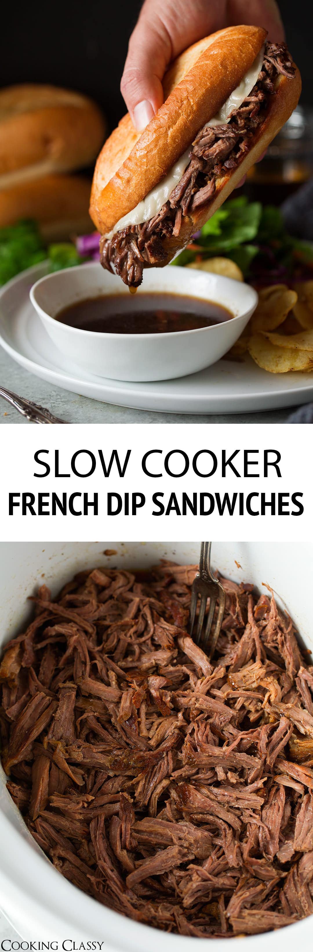 French Dip Sandwich {Slow Cooker Method} - Cooking Classy