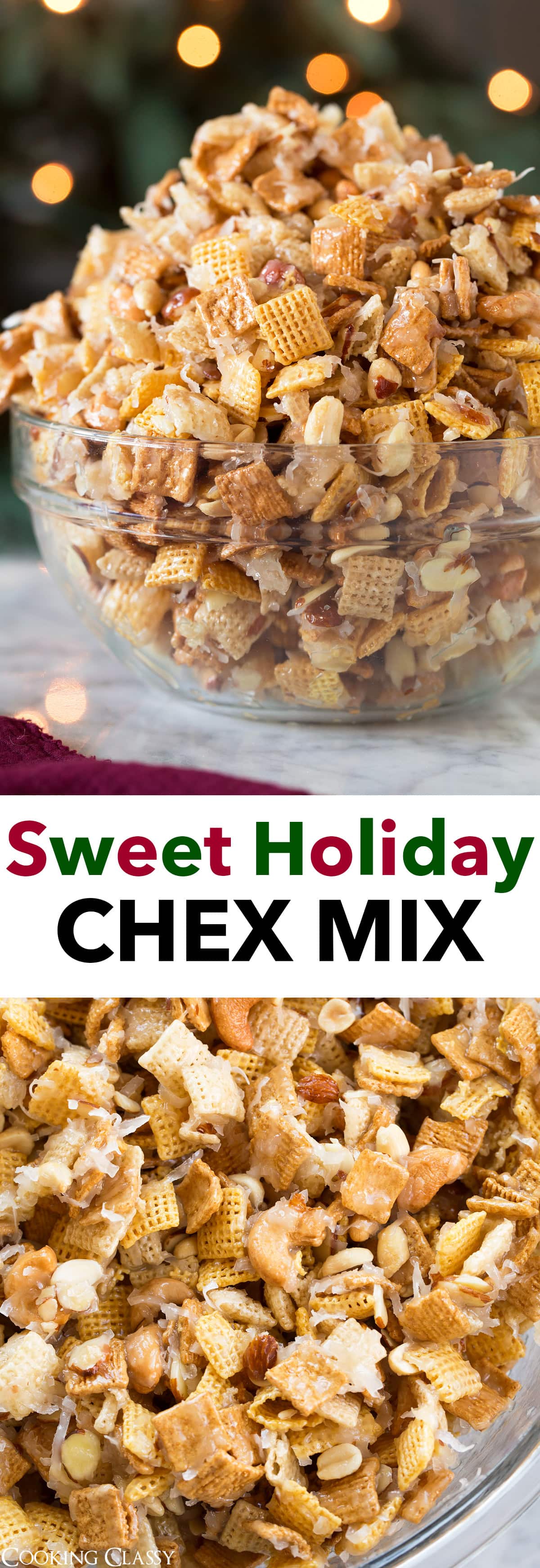 Sweet Holiday Chex Mix - Cooking Classy
