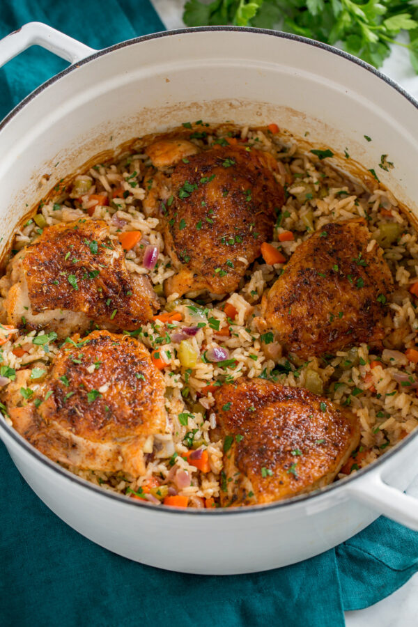 Baked Chicken and Rice (One Pot) - Cooking Classy