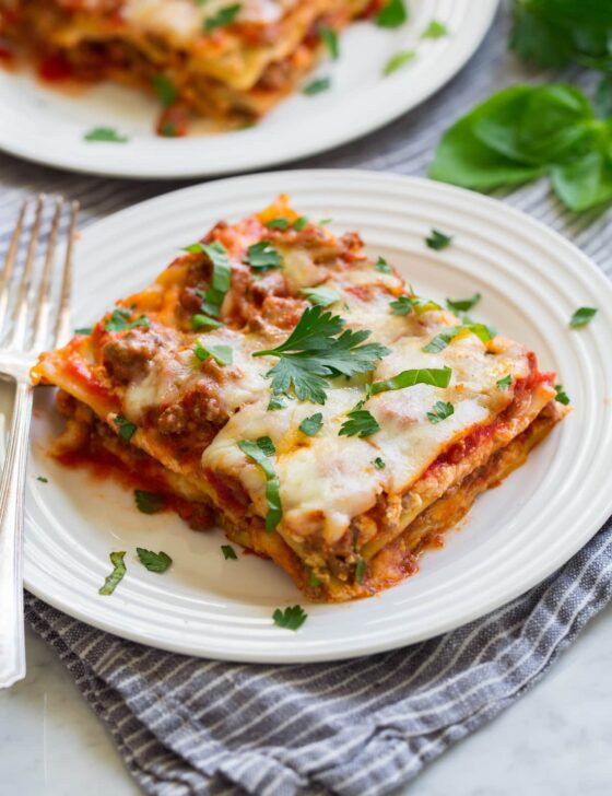 Creamy White Chicken Lasagna Roll Ups - Cooking Classy
