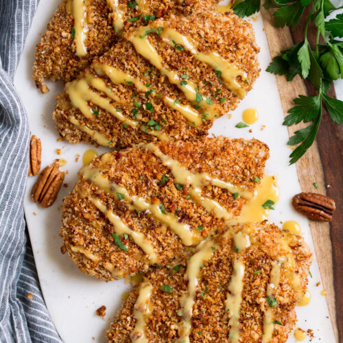 Honey Mustard Pecan-Crusted Chicken - Cooking Classy