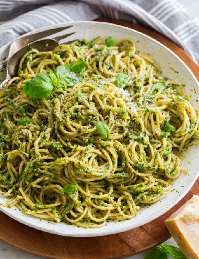 Pesto Spaghetti with Roasted Tomatoes and Grilled Chicken - Cooking Classy