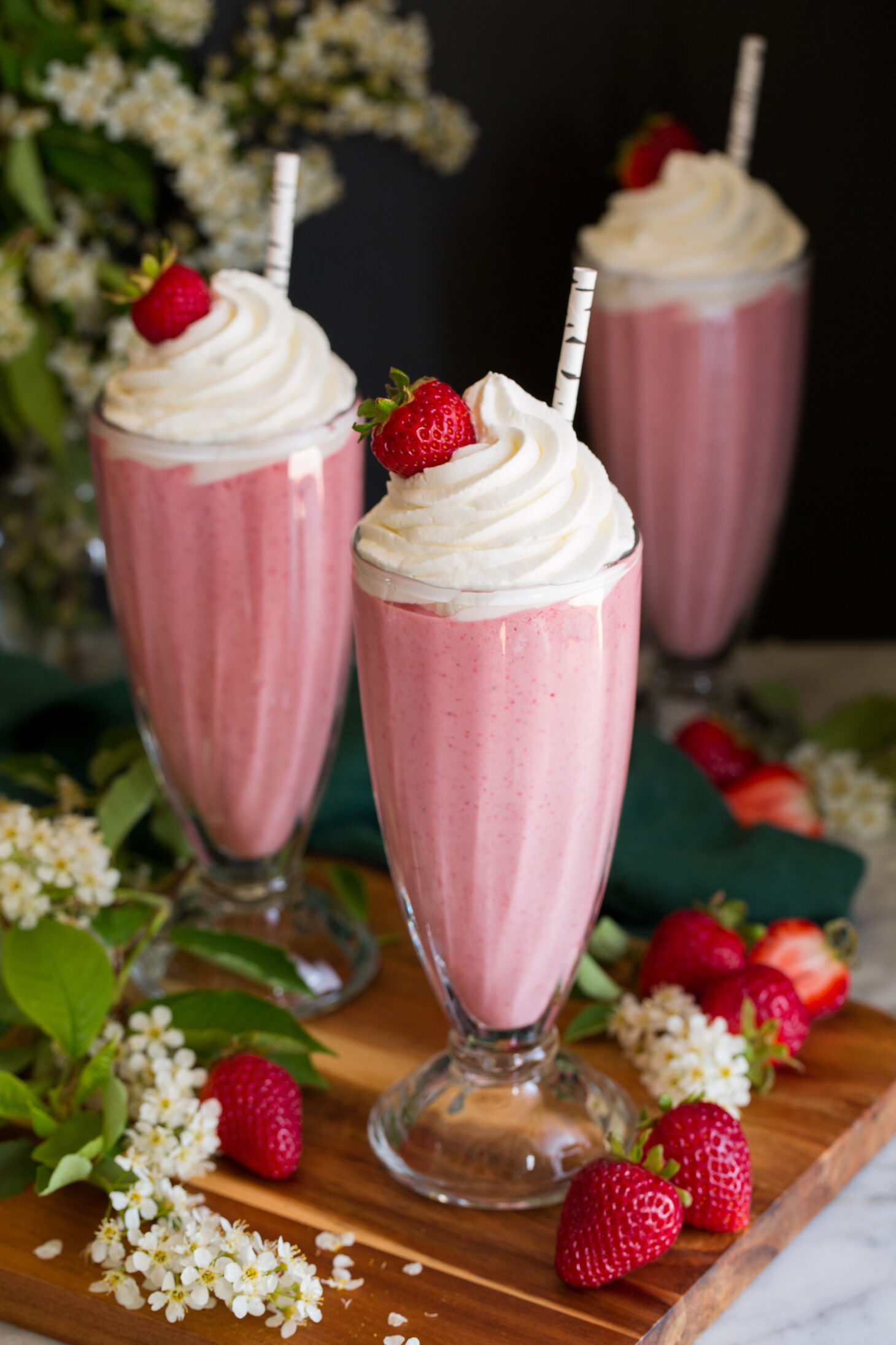 Strawberry Milkshake - Cooking Classy