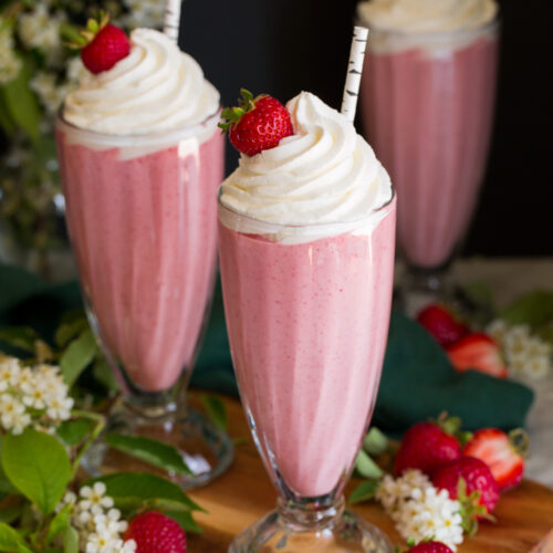 Strawberry Milkshake - Cooking Classy